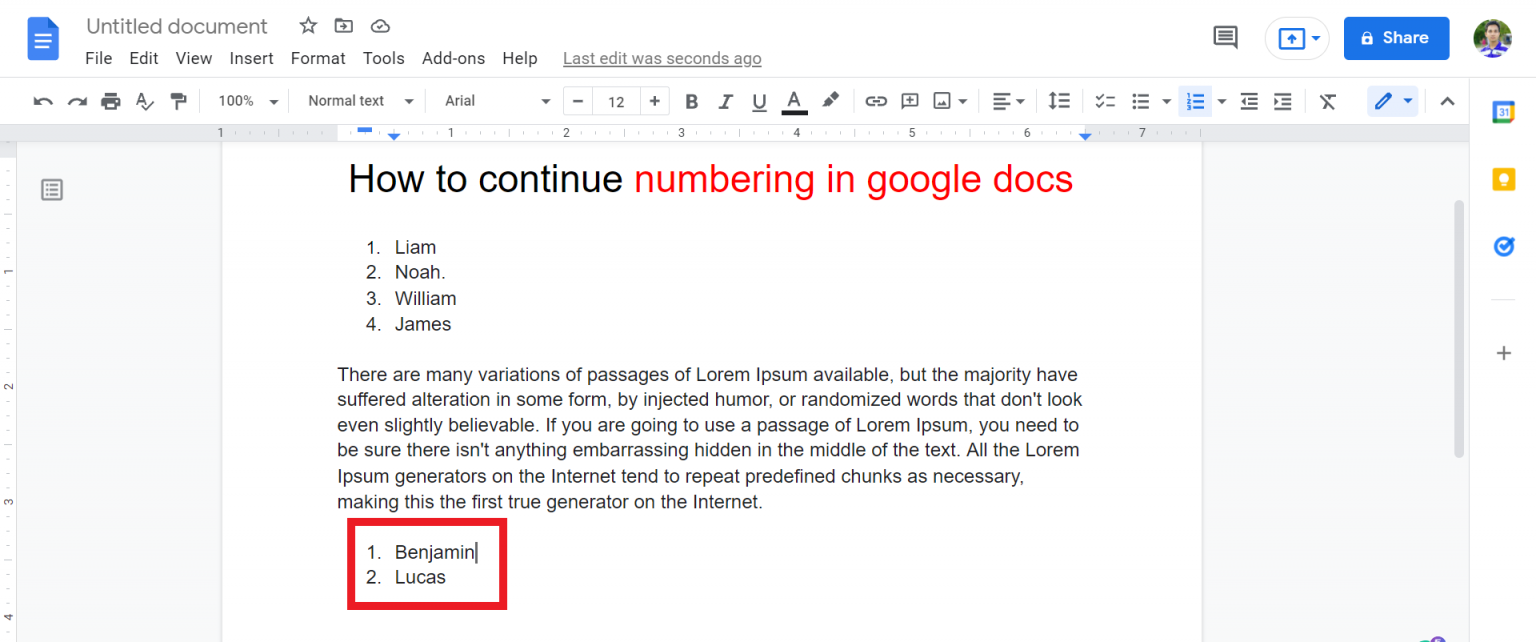 How To Continue Numbering In Google Docs 2022 With Video 
