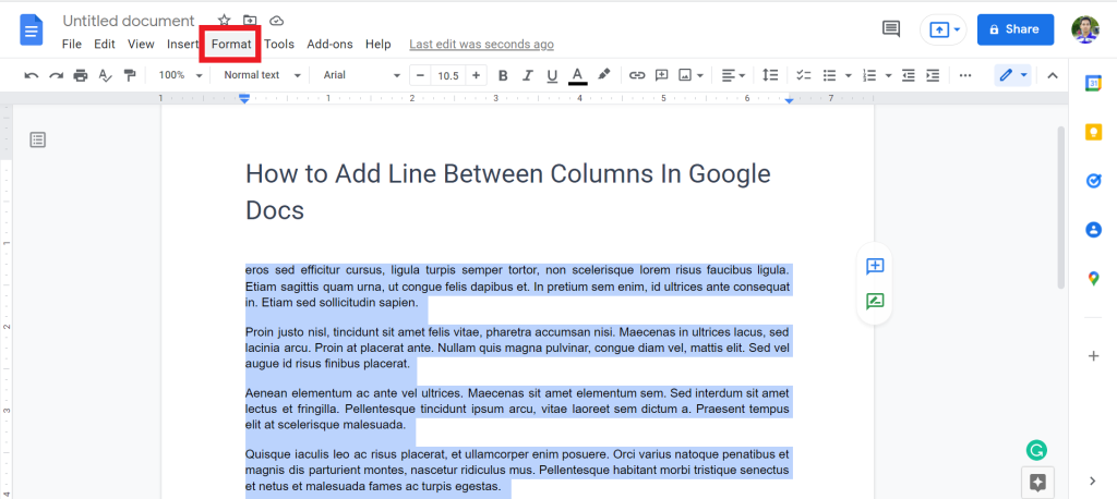 How To Add Line Between Columns In Google Docs 4 Steps 