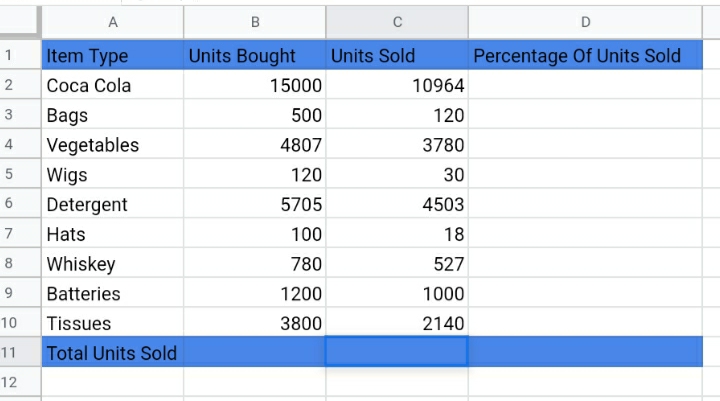 How To Calculate Percentage In Google Sheets Screenshot 
