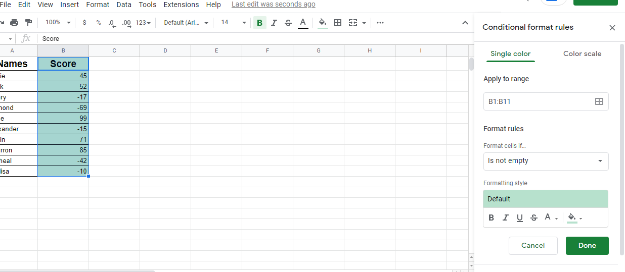 How To Make Negative Numbers Red In Google Sheets 2022 
