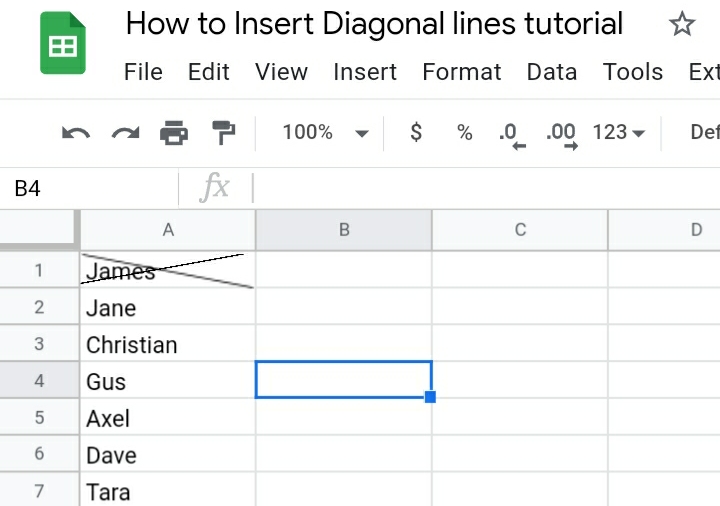 How To Insert Diagonal Line In Cell In Google Sheets 2022 