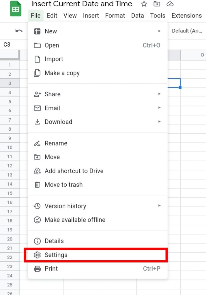 How To Insert Current Date And Time In Google Sheets Easy 