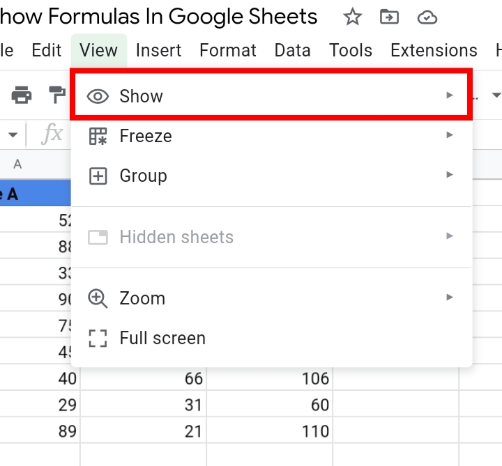 How To Show Formulas In Google Sheets Quick Method 2022 