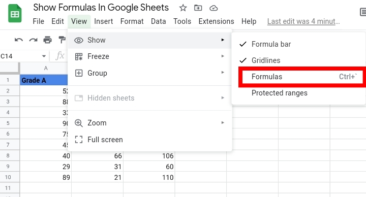  How To Show Formulas In Google Sheets Quick Method 2022 